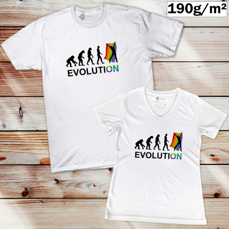 T-shirt LGBT Pride Evolution - Personalizei