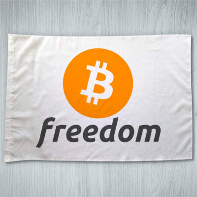 Bandeira Bitcoin Freedom BTC em vários modelos - Personalizei