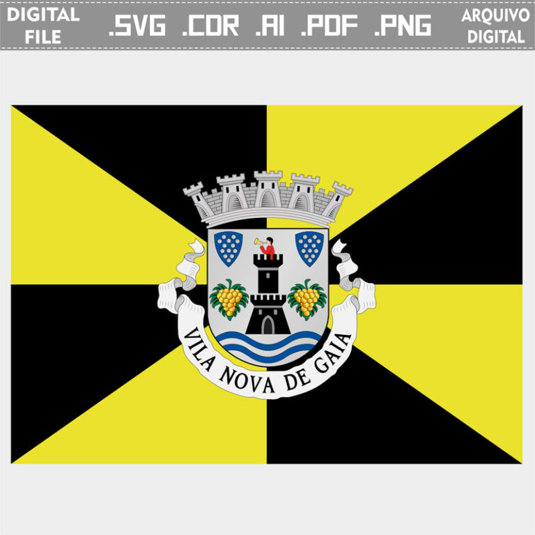 Vector bandeira Vila Nova de Gaia cidade brasão flag cdr ai svg pdf png ...