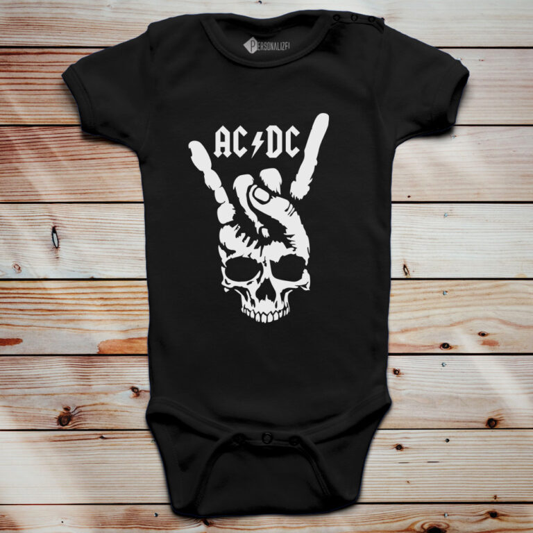 T-shirt AC/DC Skull Hand Rock - Personalizei